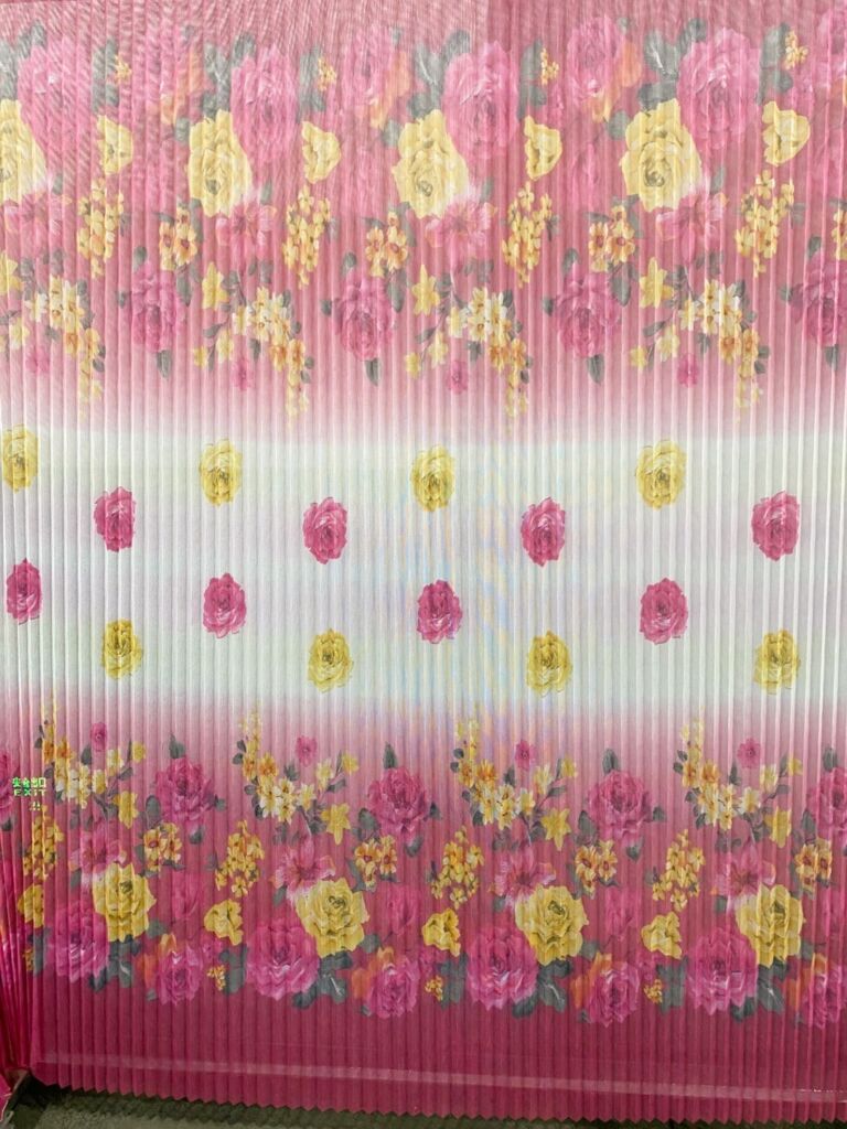 Flower Printed Polyester Pleated Mesh/Polyester Plisse Screen/plisse ...